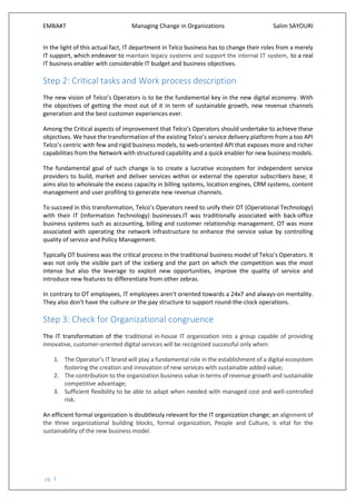 Managing change in telecom industry from network centric to customer ...