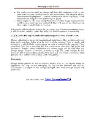 Managing Change Process | PDF