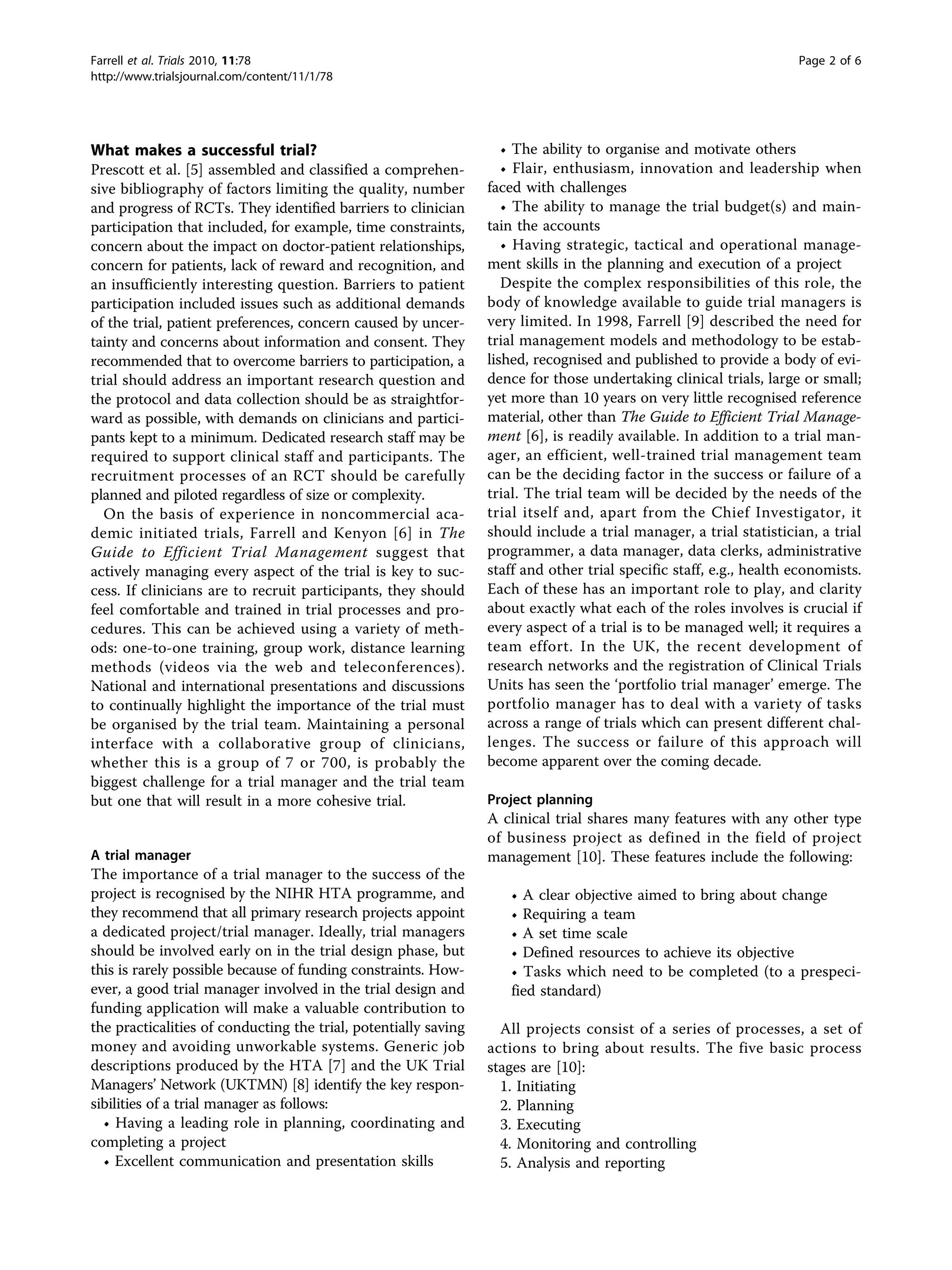 Managing clinical trials | PDF