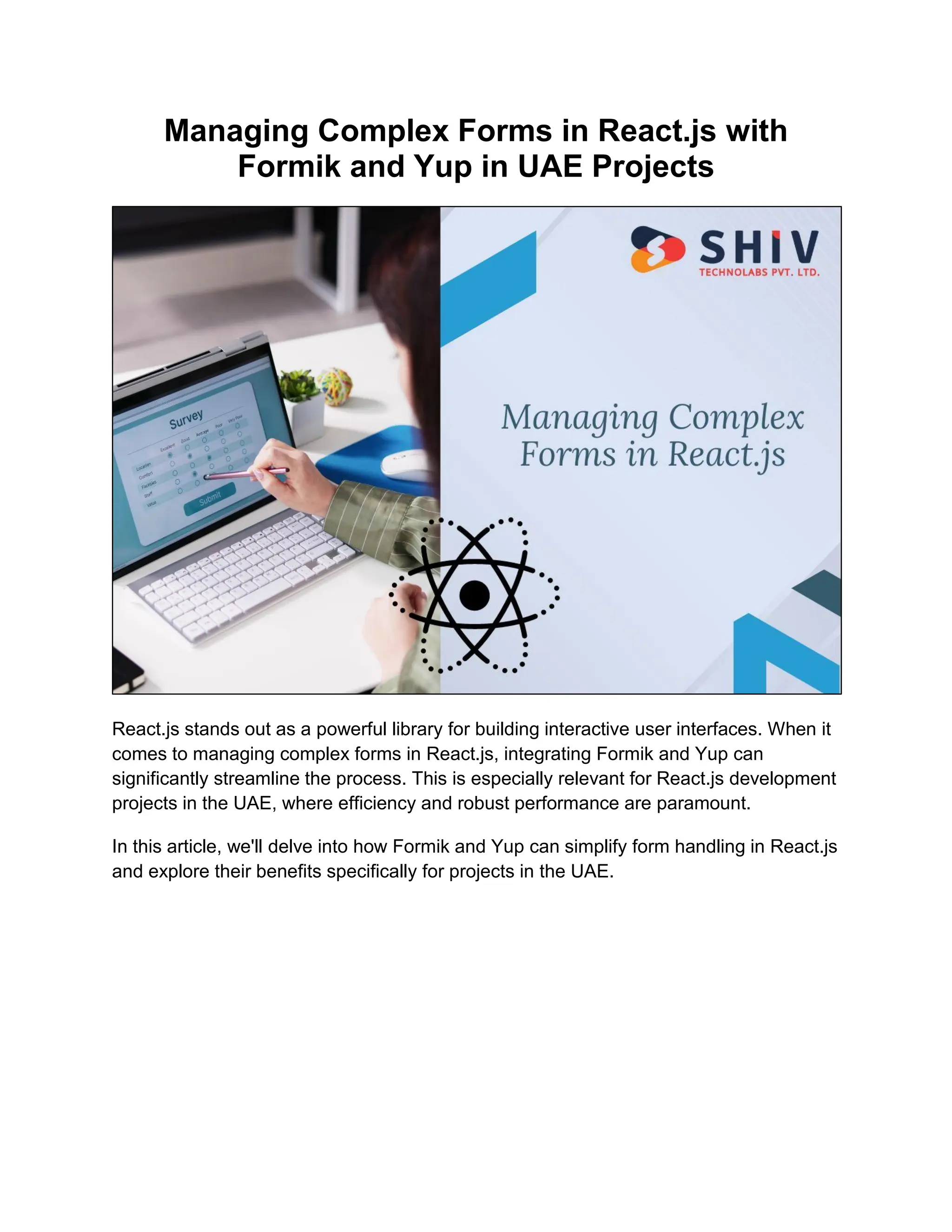 React.js Form Management with Formik and Yup in UAE Projects | PDF