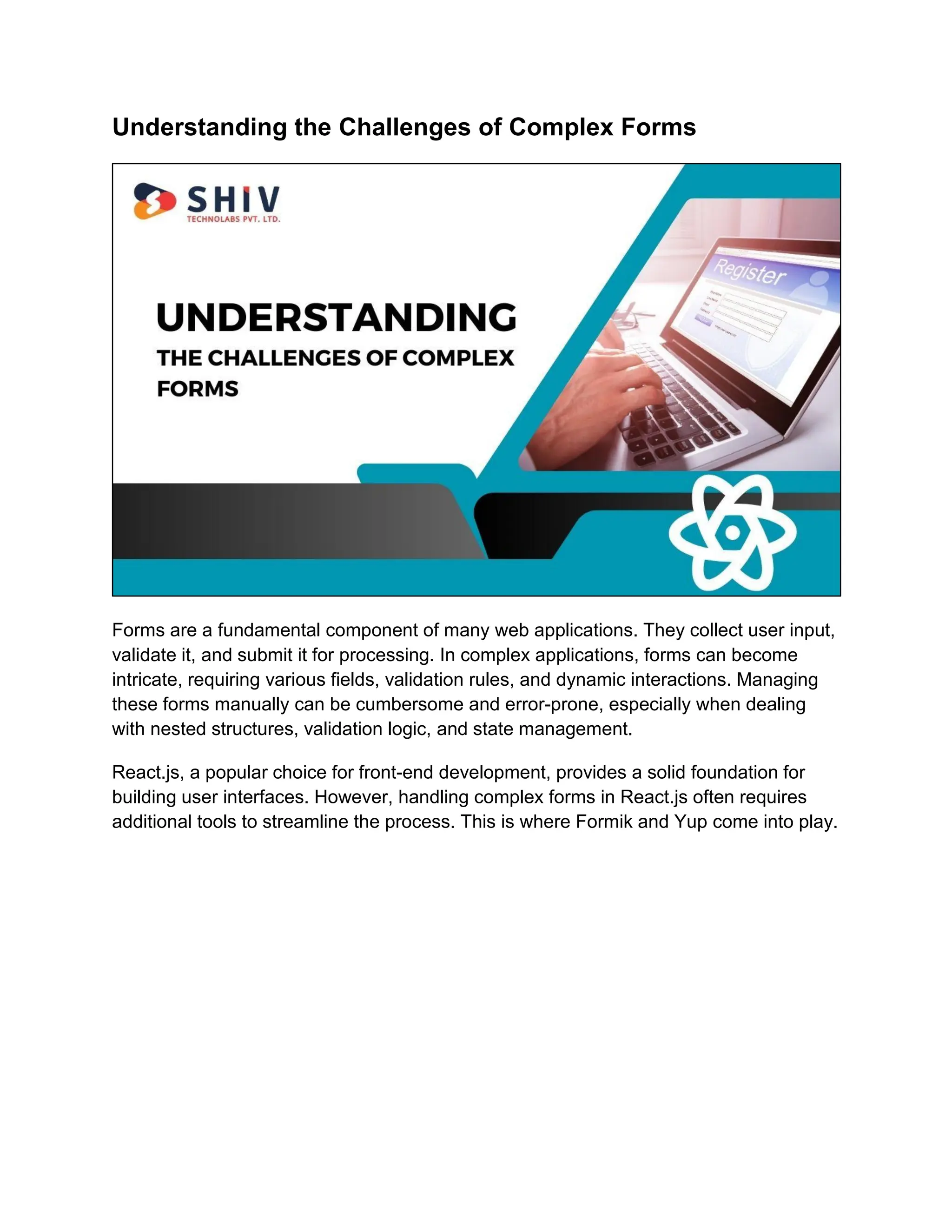 React.js Form Management with Formik and Yup in UAE Projects | PDF