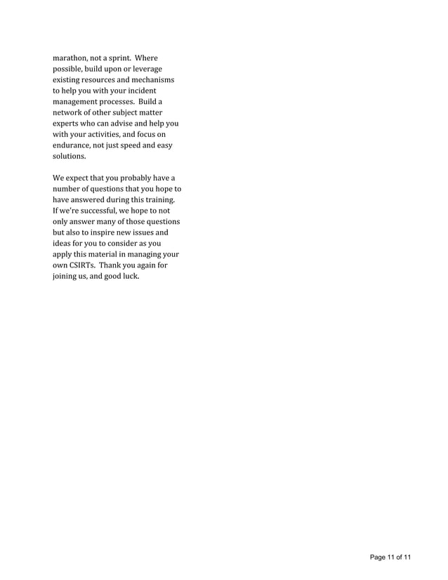 Managing Computer Security Incident Response Teams - Introduction | PDF