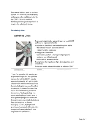 Managing Computer Security Incident Response Teams - Introduction | PDF