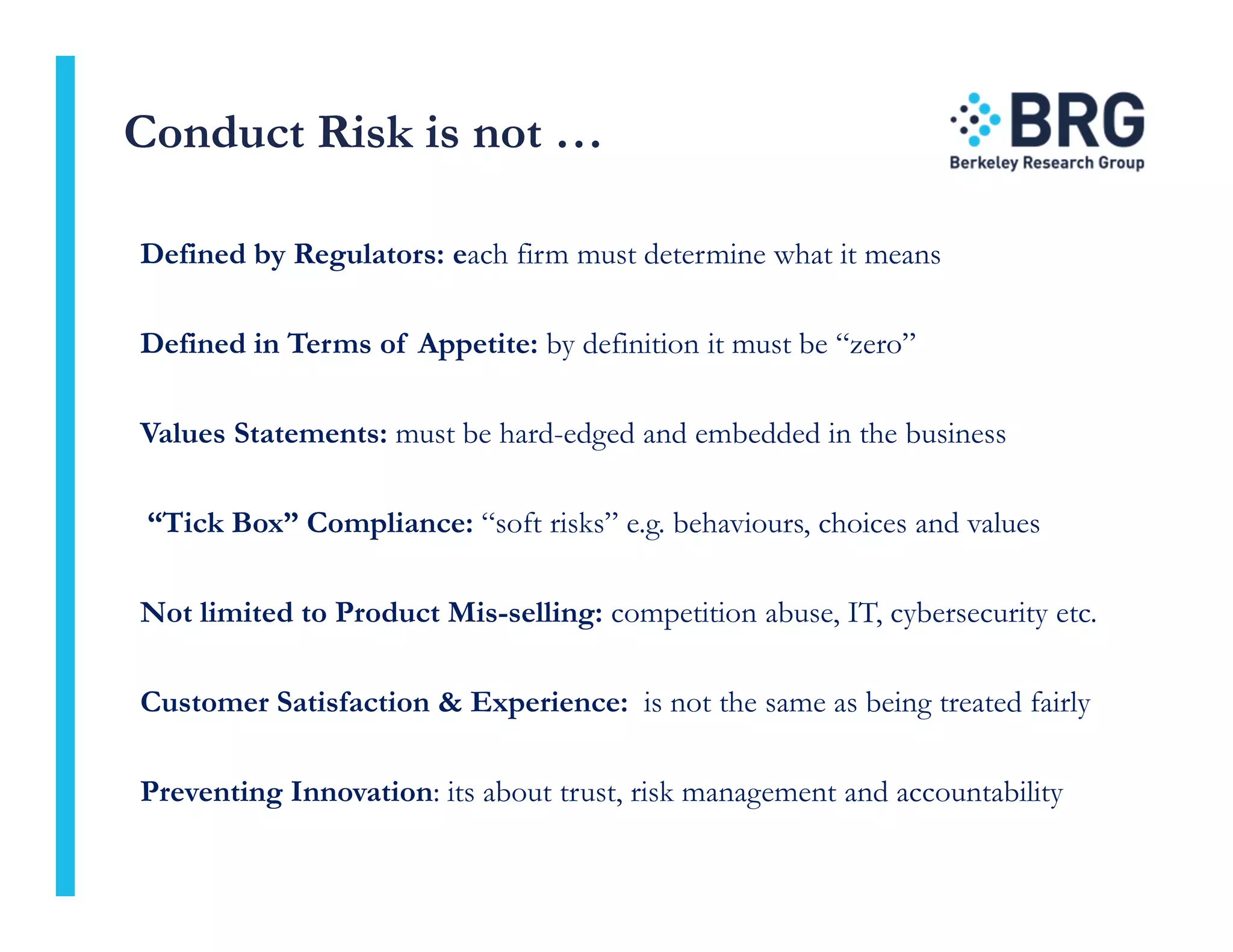 Managing conduct and behavioural risk | PPT