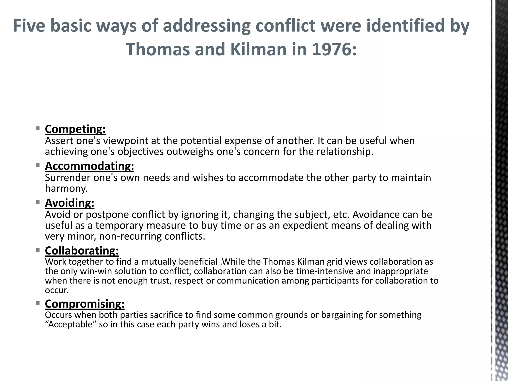 Managing conflict | PPTX