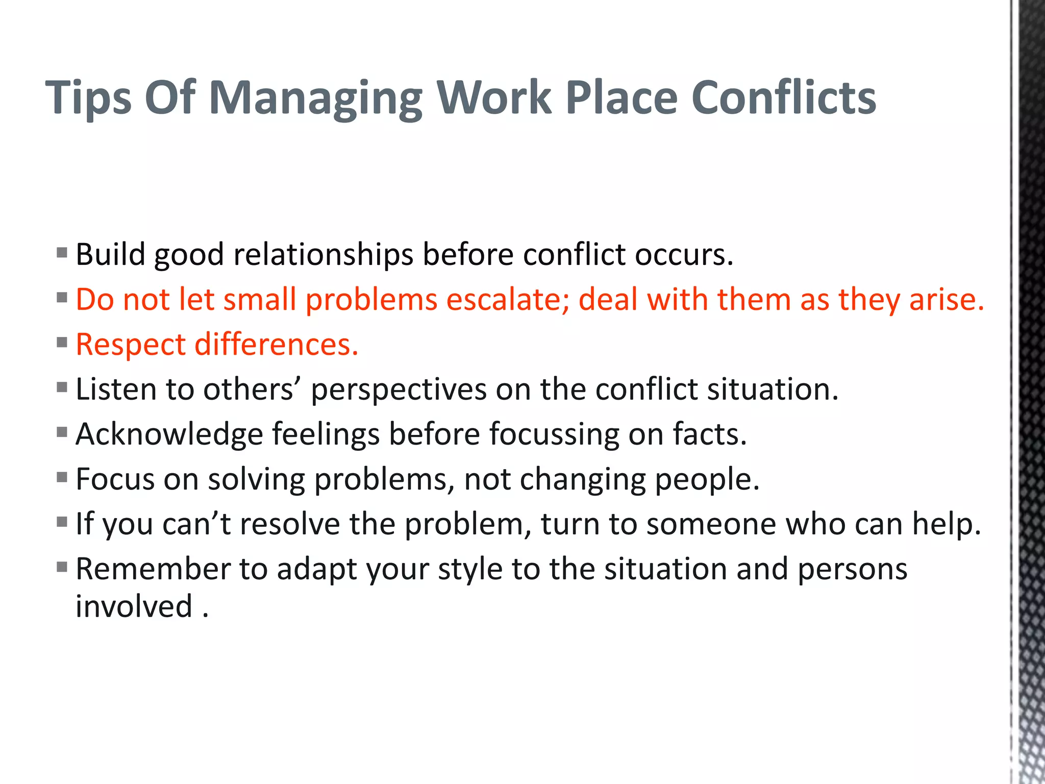 Managing conflict | PPTX