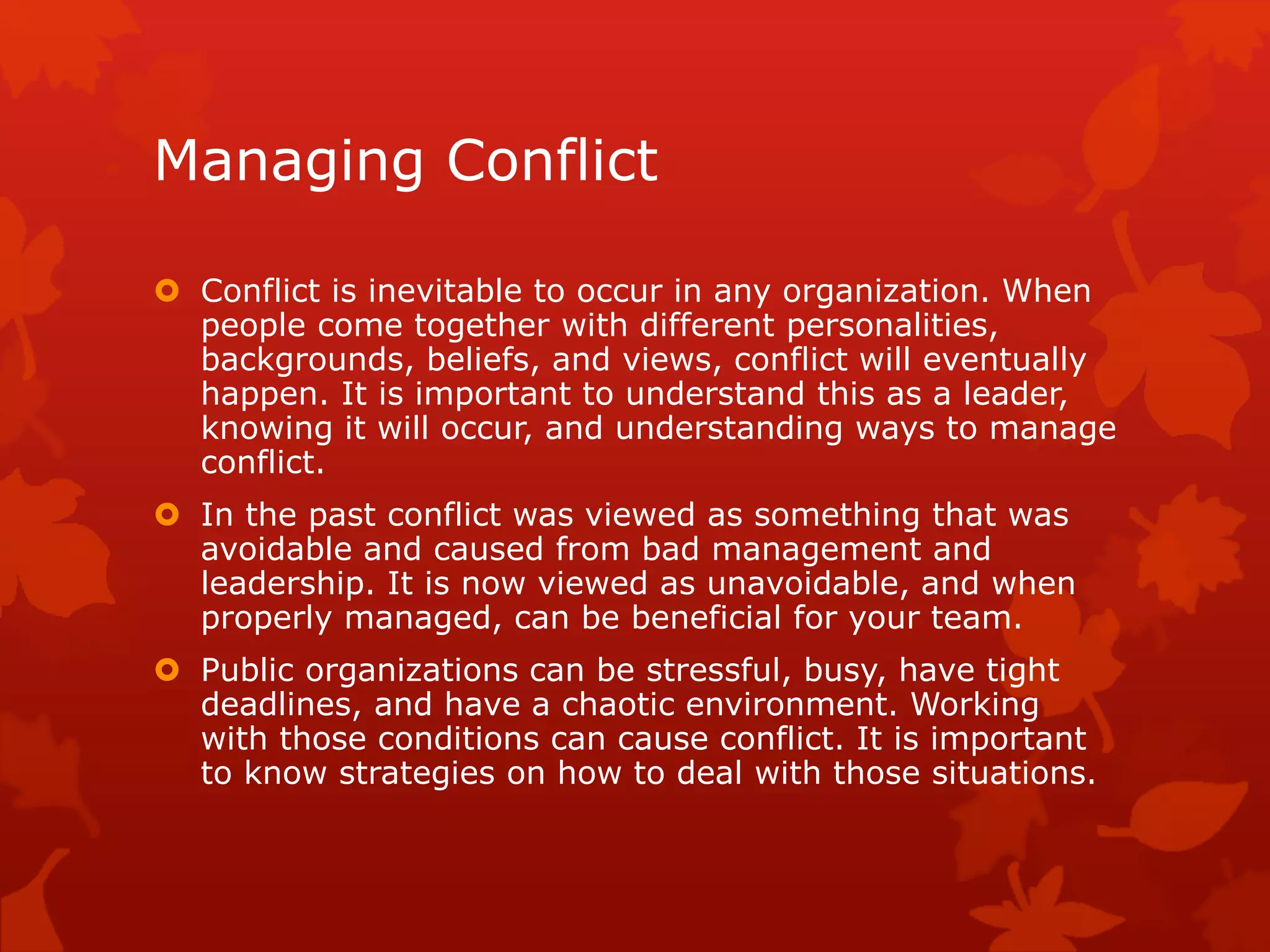 Managing Conflict In The Workplace | PPTX