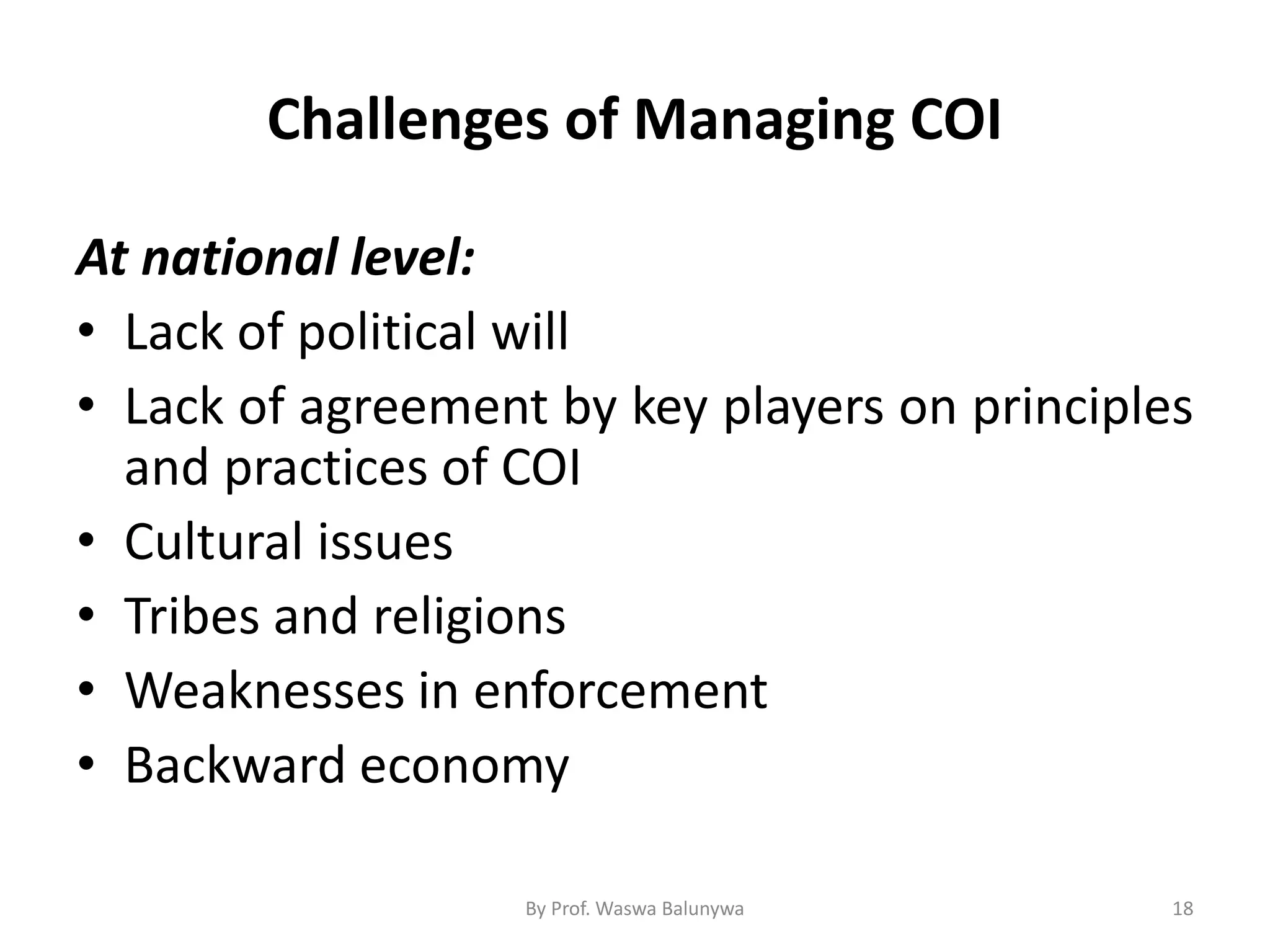 Managing conflict of interest | PPT