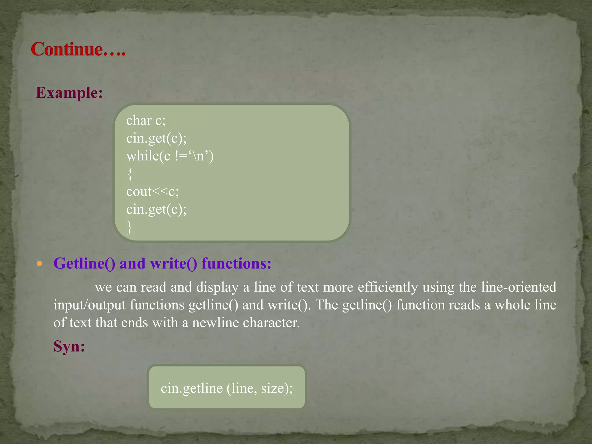 Managing console input | PPT