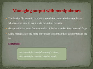 Managing console input | PPT