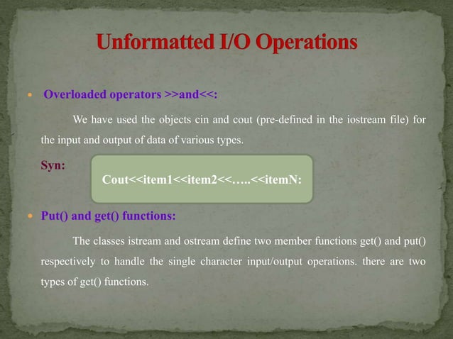 Managing console input | PPT