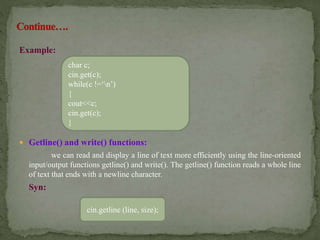 Managing console input | PPT