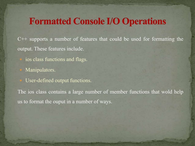 Managing console input | PPT