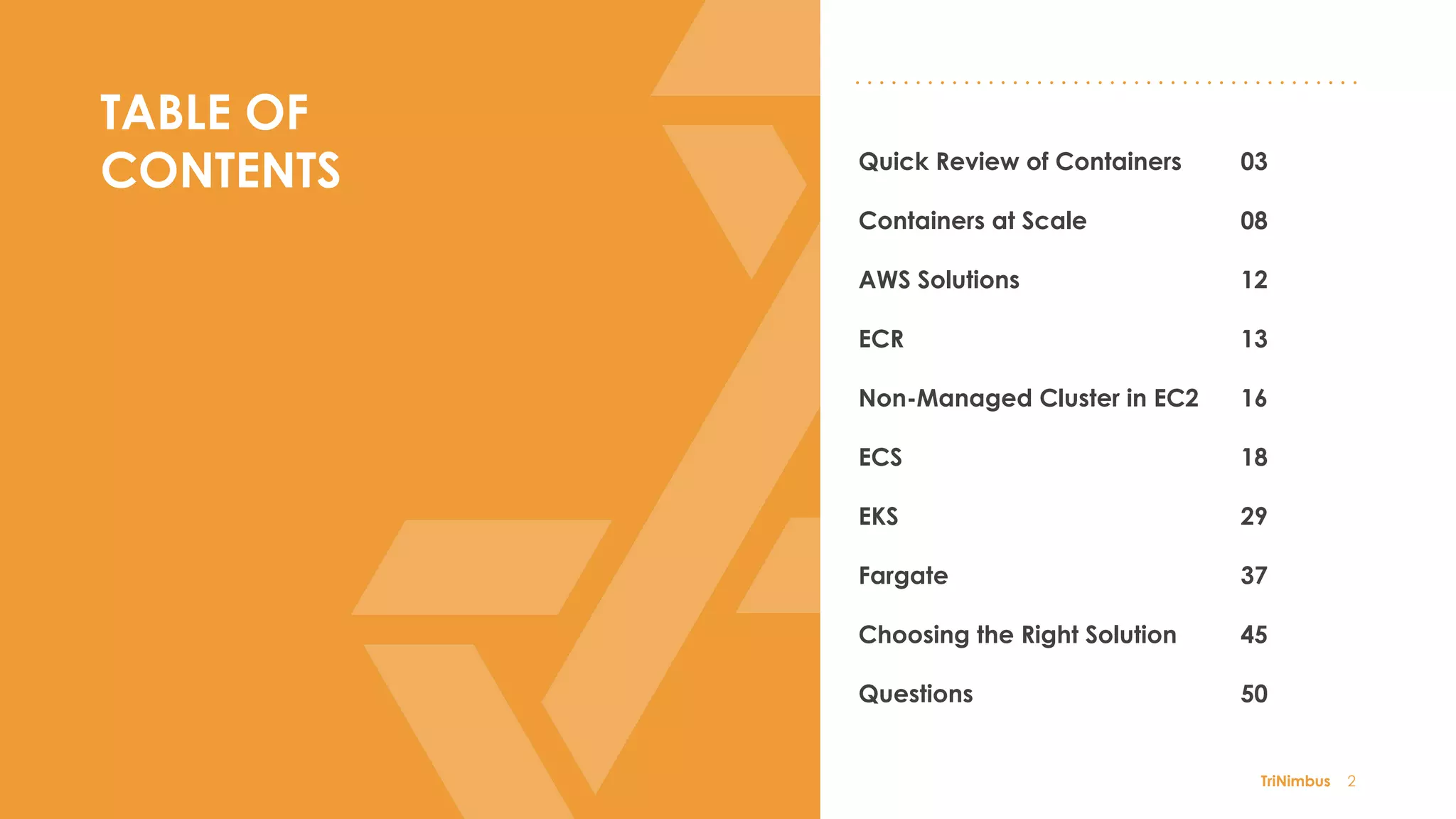 Managing Containers on AWS | PPT