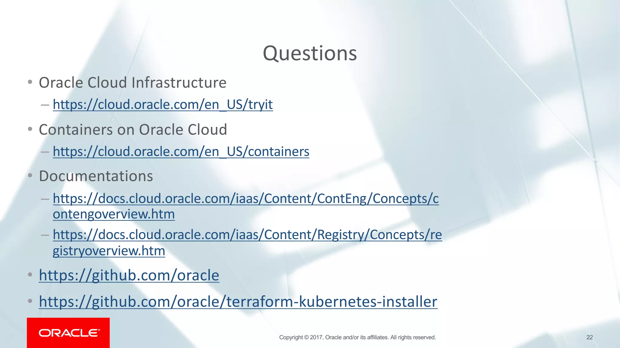 Managing containers on Oracle Cloud by Jamal Arif | PPT