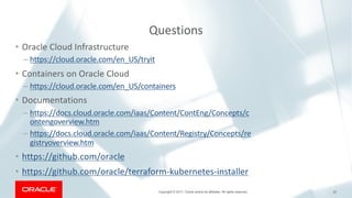 Managing containers on Oracle Cloud by Jamal Arif | PPT
