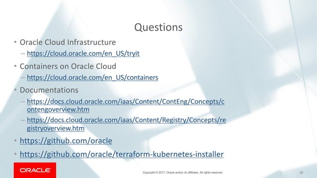 Managing containers on Oracle Cloud by Jamal Arif | PPT