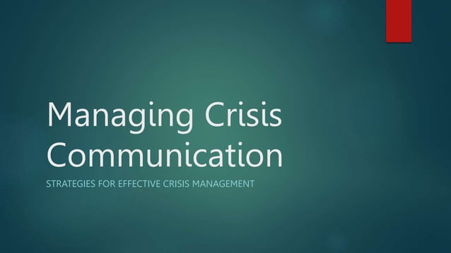 pptx "Navigating Chaos: Understanding Management Crisis" | PPT