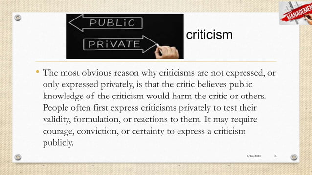 Managing Criticism and Complaints.pptx | Religion & Spirituality