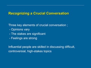 Managing crucial conversations | PPT