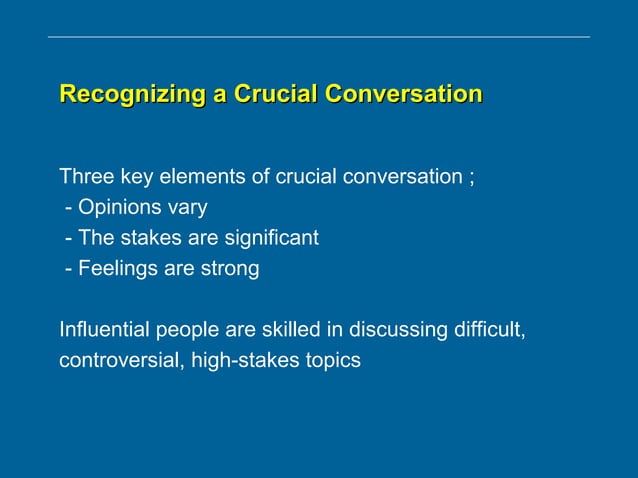 Managing crucial conversations | PPT