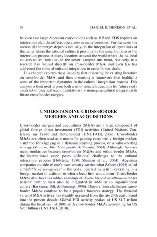Managing Cultural Integration in Cross-Border Mergers and Acquisitions ...