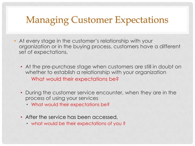 Managing Customer Expectations | PPTX | Dating | Family and Relationships