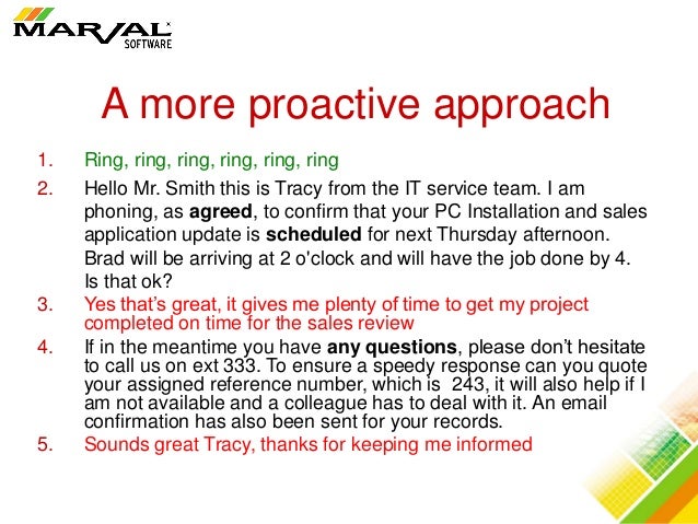 Managing customer expectations- the ring ring conversation