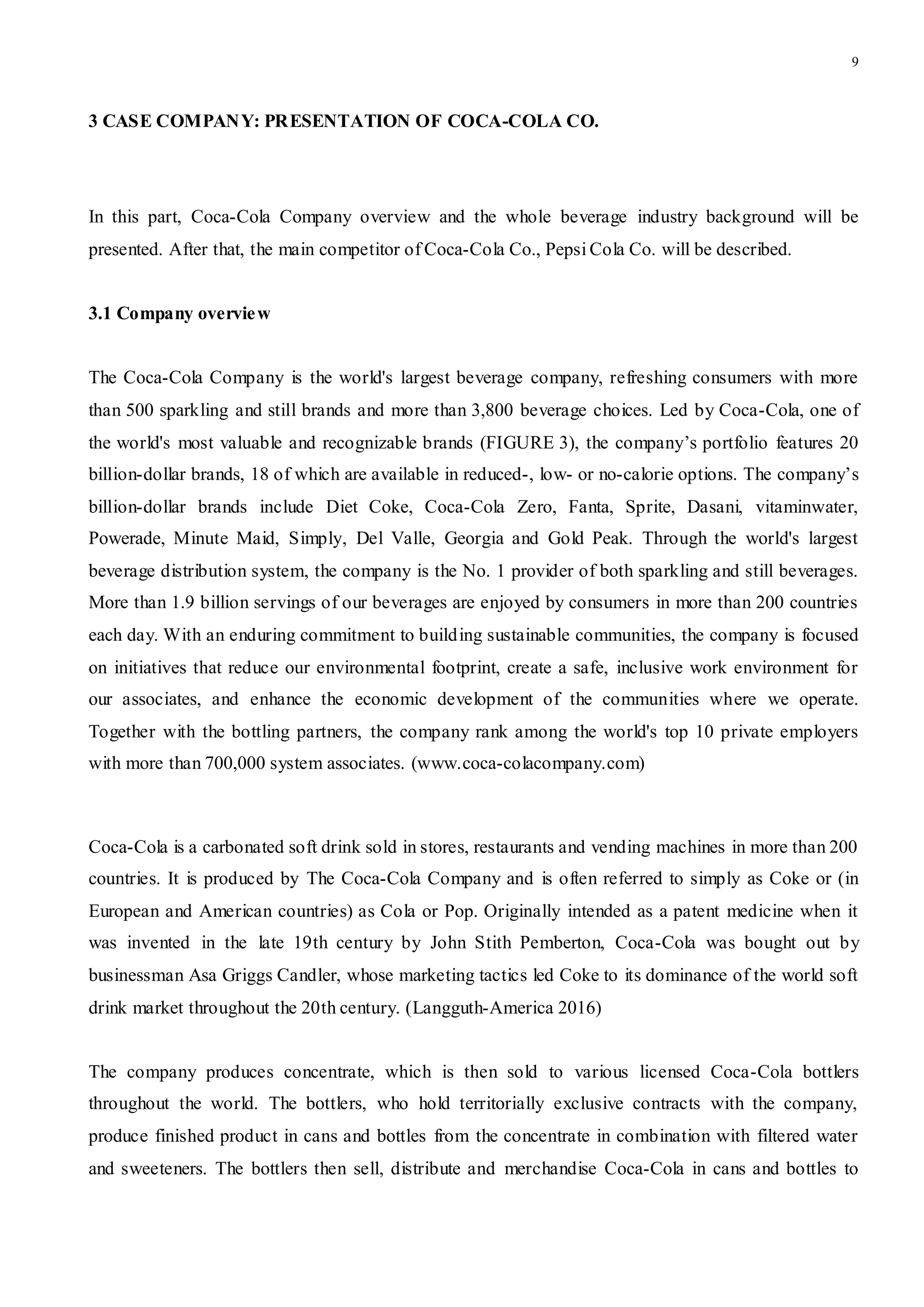 Managing customer relationship case study coca cola company | PDF