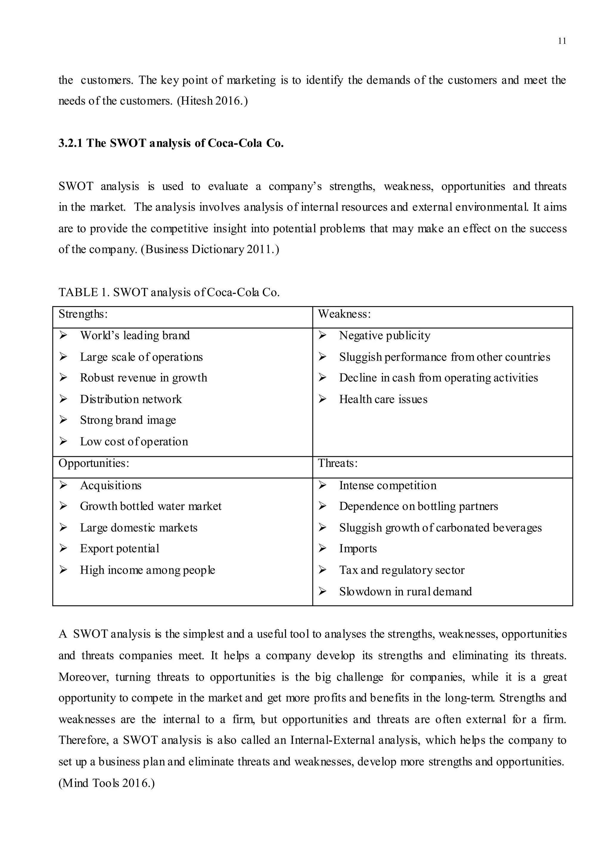 Managing customer relationship case study coca cola company | PDF