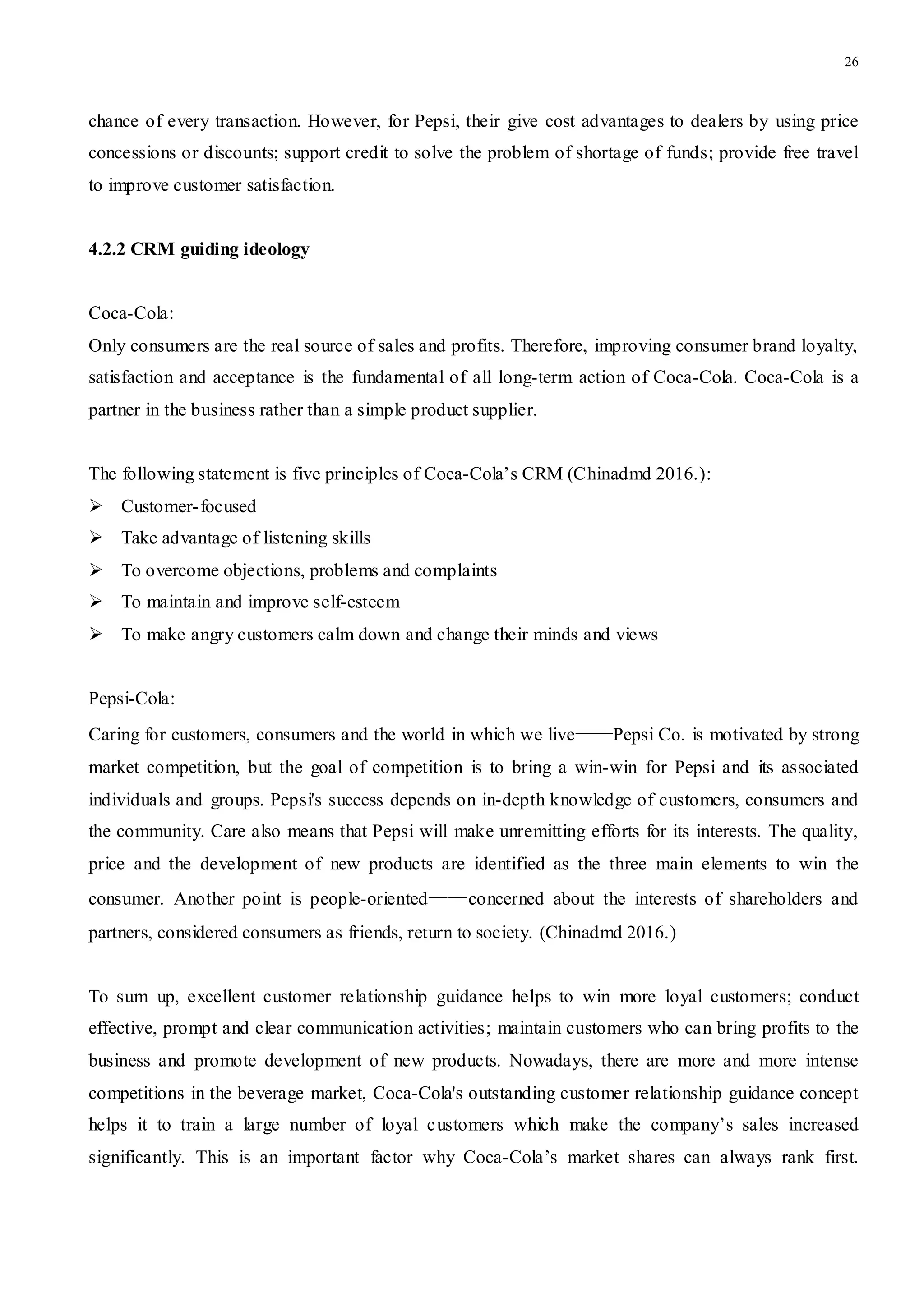 Managing customer relationship case study coca cola company | PDF