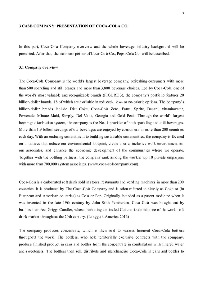 Managing customer relationship case study coca cola company | PDF ...