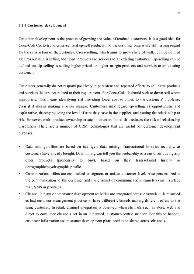 Managing customer relationship case study coca cola company | PDF ...
