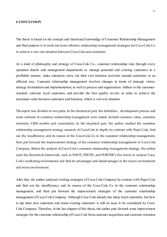 Managing customer relationship case study coca cola company | PDF ...