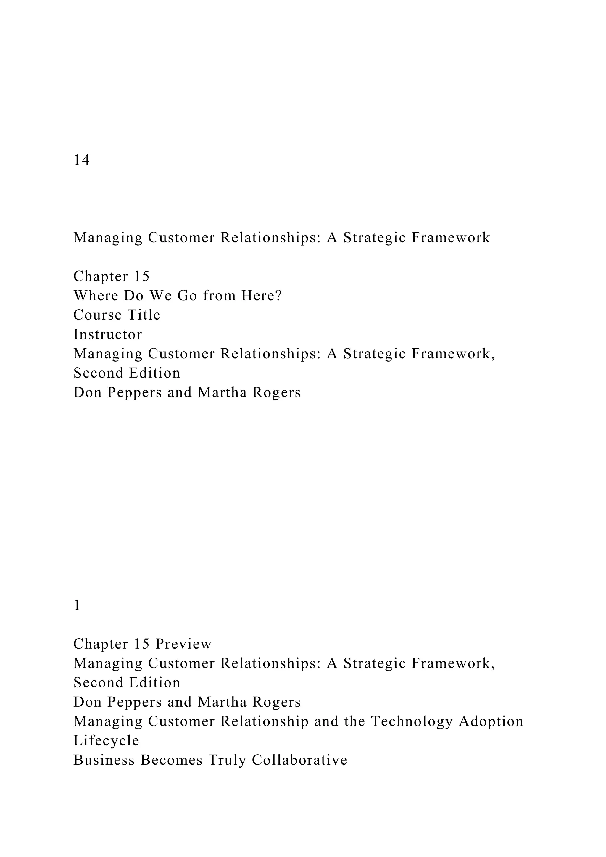 Managing Customer Relationships A Strategic FrameworkChapte.docx