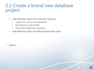 Managing database project with Visual Studio SSDT and TFS | PPT