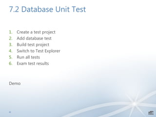 Managing database project with Visual Studio SSDT and TFS | PPT