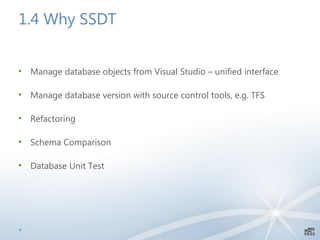 Managing database project with Visual Studio SSDT and TFS | PPT
