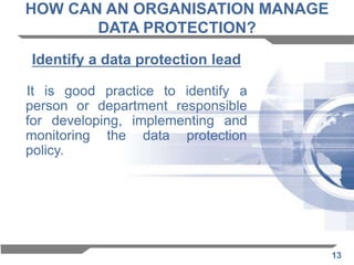 Managing Data Protection guide powerpoint presentation | PPT