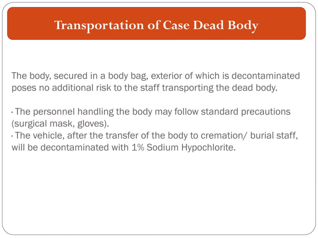 Managing death during pandemics managing death | PPT