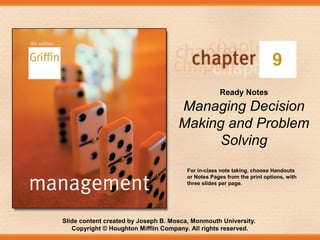 Managing decision making and problem solving | PPT