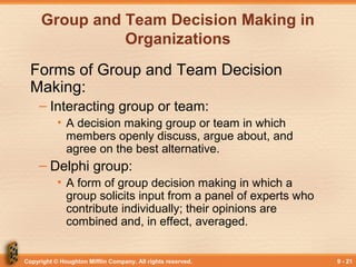 Managing decision making and problem solving | PPT