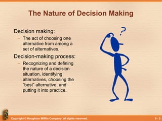 Managing decision making and problem solving | PPT