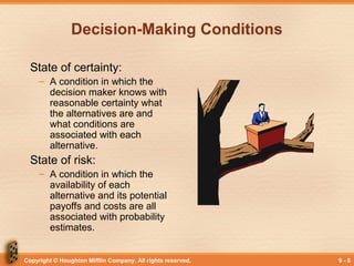 Managing decision making and problem solving | PPT