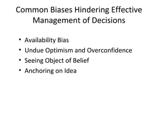 Managing Decision Under Uncertainties | PPT