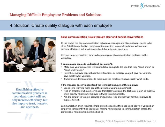 Managing difficult employees | PDF | Executive Leadership & Management ...