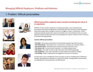 Managing difficult employees | PDF