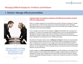 Managing difficult employees | PDF