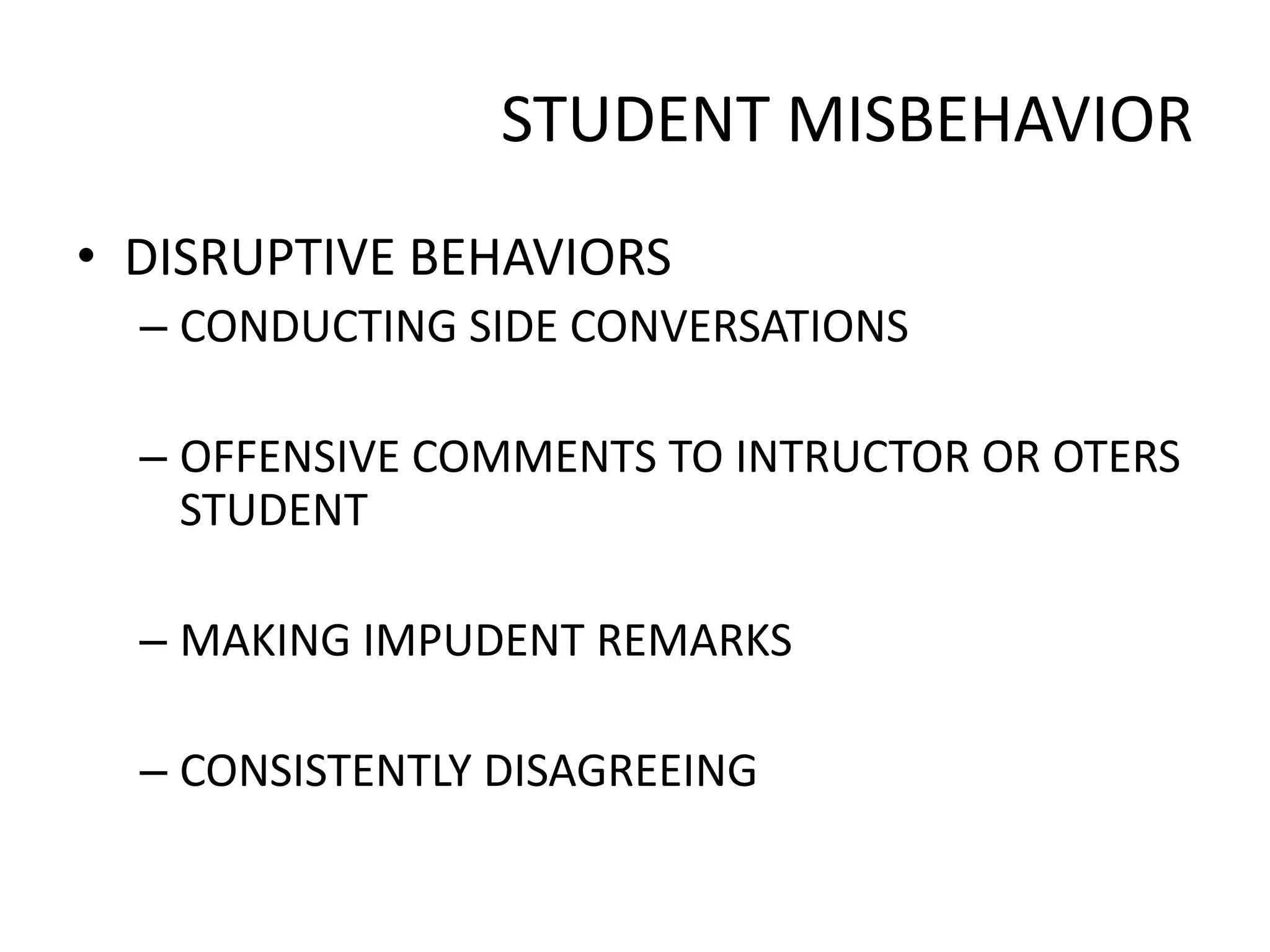 Managing distruptive classroom behavior | PPTX
