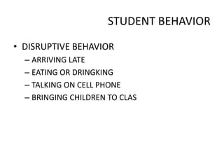 Managing distruptive classroom behavior | PPTX